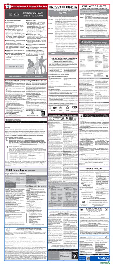 Product: Massachusetts and Federal Combined Poster Kit