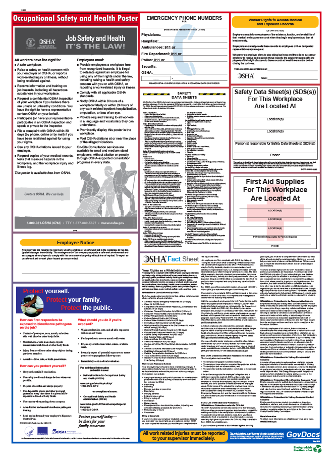 Product: Occupational Safety and Health Poster