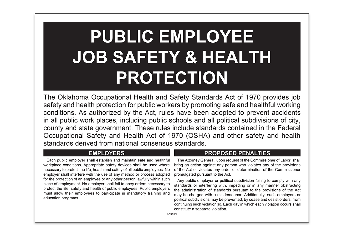 Product: Oklahoma State Public Occupational Safety and Health Poster