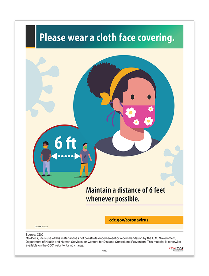 Product: Please Wear a Cloth Face Covering Poster
