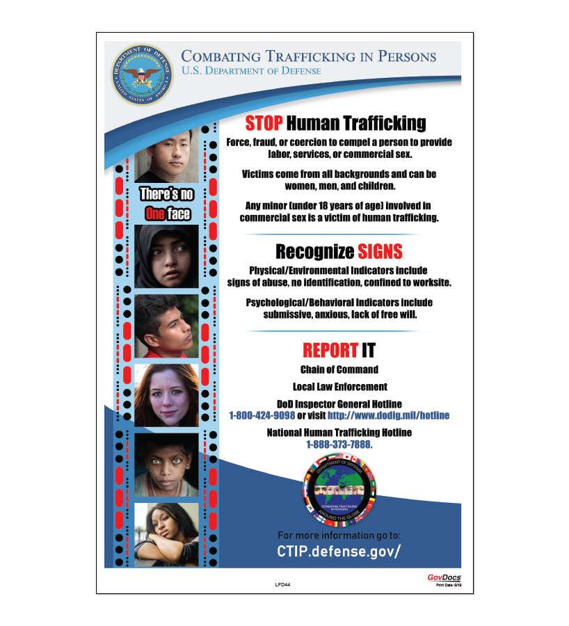 Product: Department of Defense Human Trafficking Hotline Poster