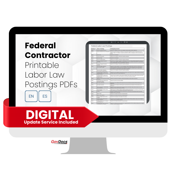 Product: Federal Contractor English and Spanish Digital Poster Set
